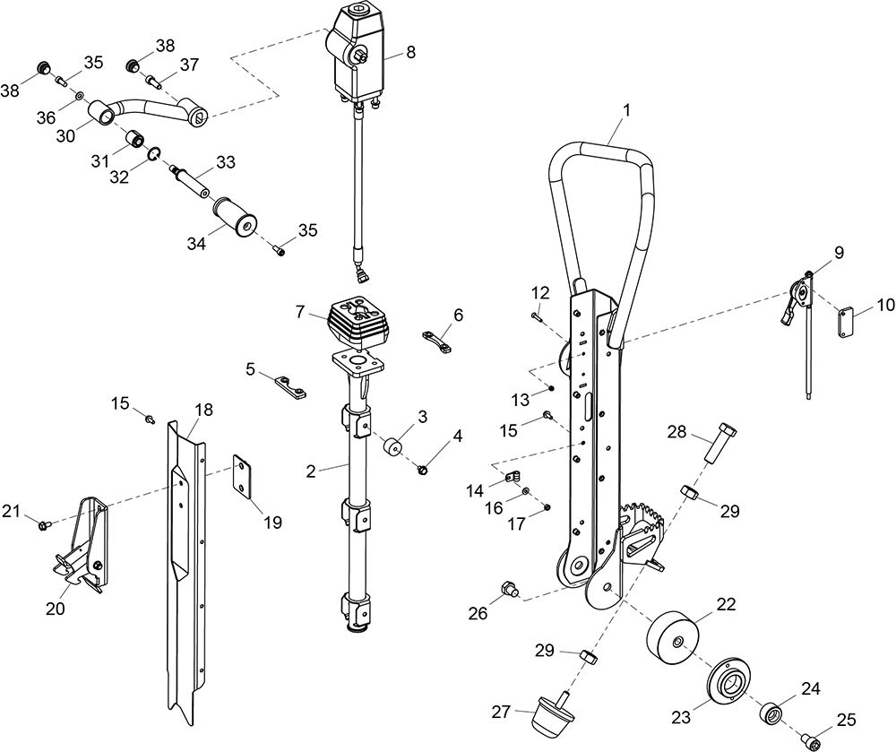 Altrad Belle :: Belle Spare Parts : RPX 35 - Handle Assembly
